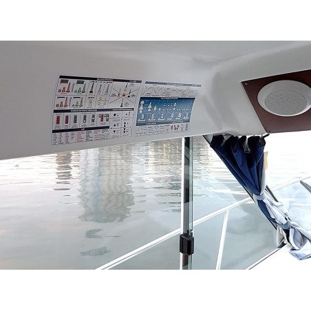 Code marin réglementaire bateau : pack de 3 planches adhésives A5 FLASH-TIDE sur Picksea.com
