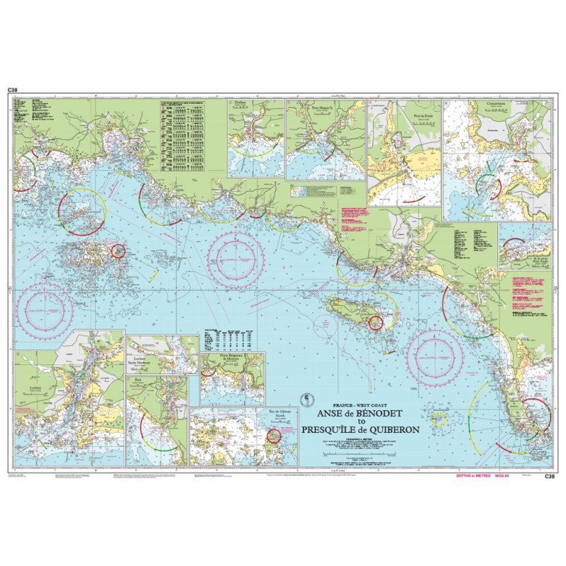Carte marine Imray C38 de Bénodet à Quiberon | Picksea IMRAY sur ...
