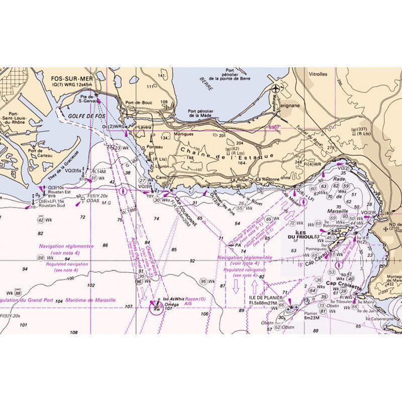 Carte Marine 6767 de Fos sur Mer à Marseille SHOM sur Picksea.com